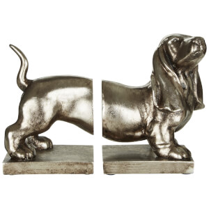 Fifty Five South Dog Bookends - Antique Silver (Set of 2) - IWOOT UK