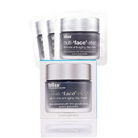 bliss Multi-'Face'-Eted Single Sachets Mask (3 x 4ml) | LOOKFANTASTIC
