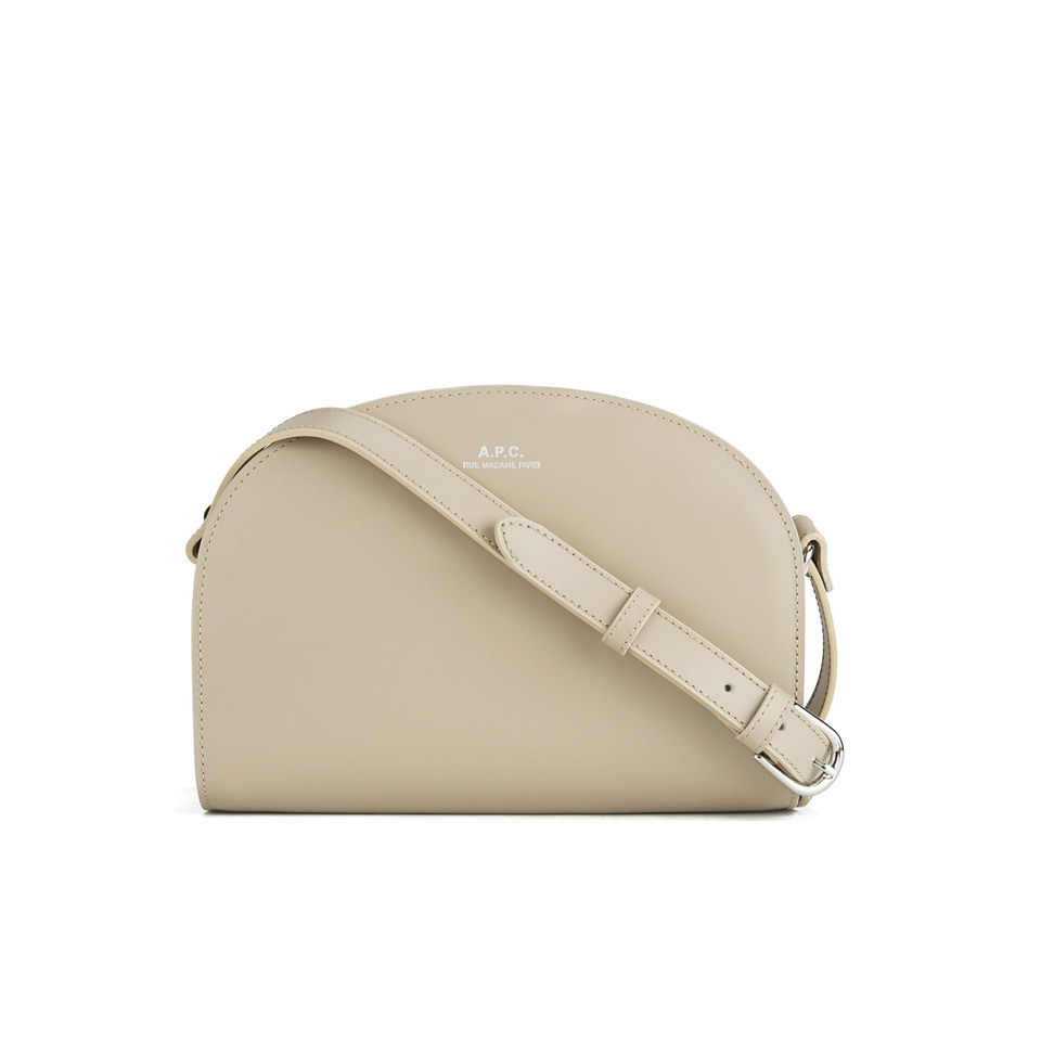 A.P.C. Women's Half Moon Smooth Leather Bag - Beige | Coggles