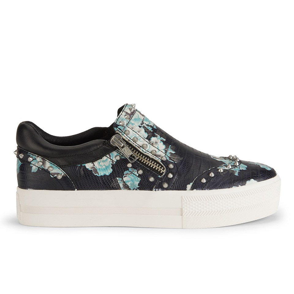 Ash Women's Jasmin Tejus Flower Flatform Slip on Trainers - Black | Coggles