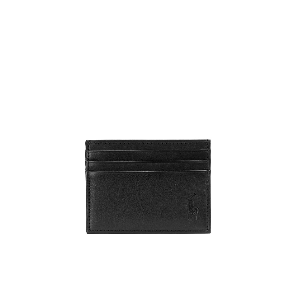Polo Ralph Lauren Men's Pebble Leather Card Case - Black | Coggles