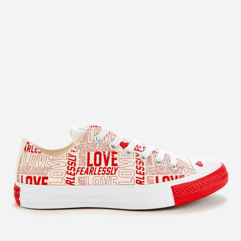 Converse Women s Chuck Taylor All Star Ox Trainers Egret University Red White UK 3 Allsole