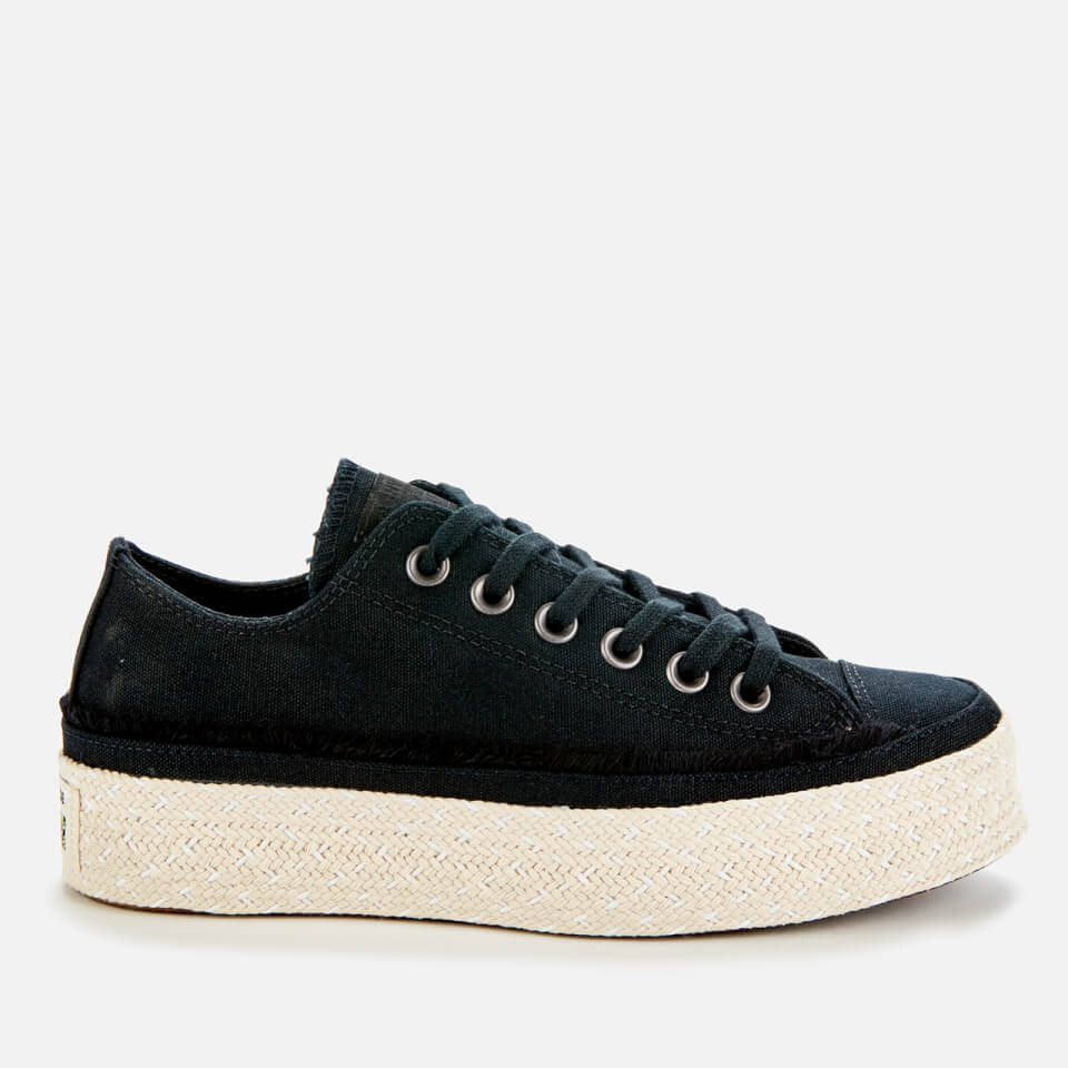 Converse Women s Chuck Taylor All Star Espadrille Ox Trainers Black White Natural UK 3 Allsole