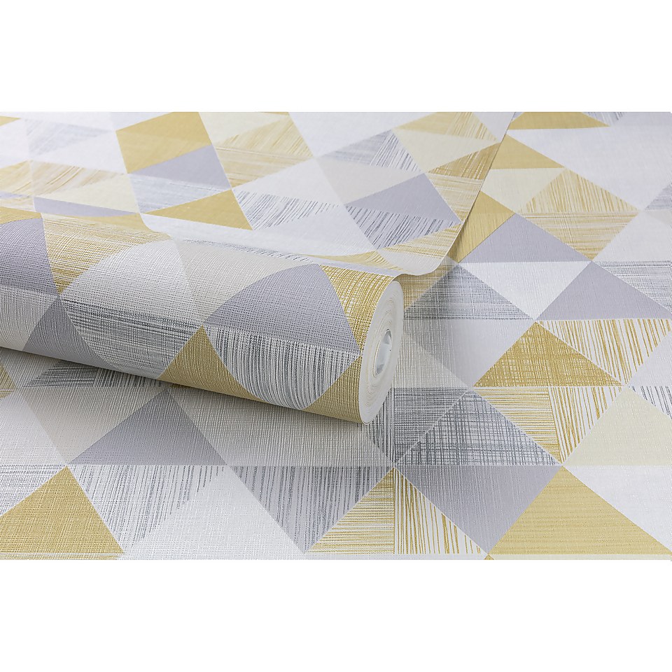 Grandeco Life Lisette Ochre Wallpaper | Homebase