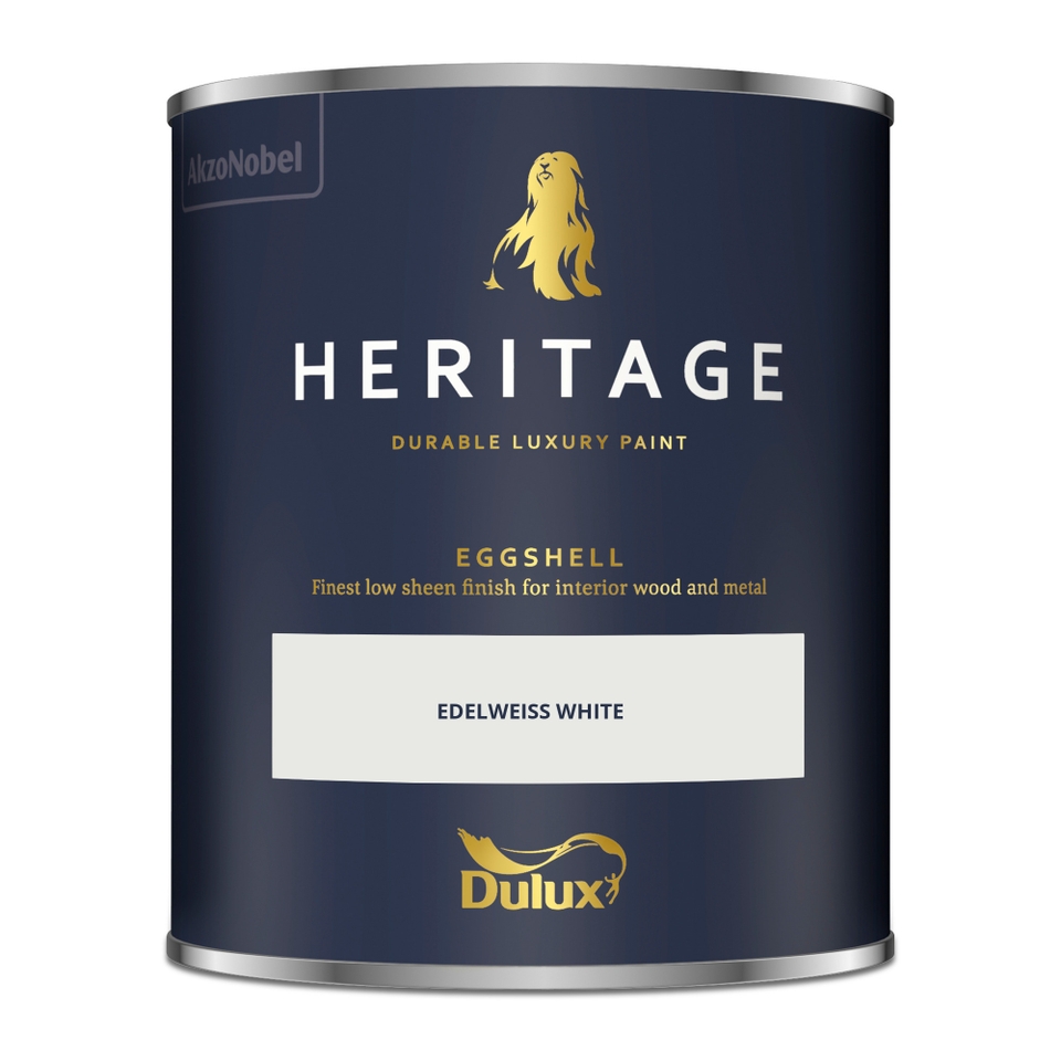 Dulux Heritage Eggshell Paint Edelweiss White - 750ml | Homebase