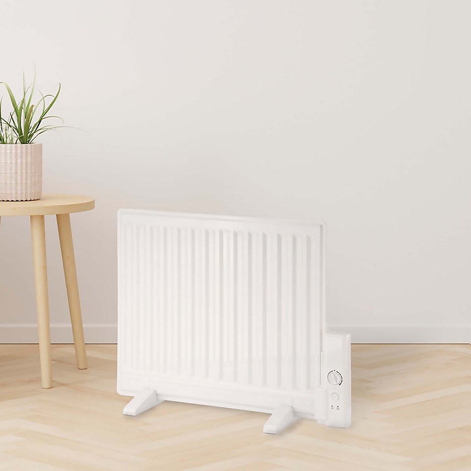 Arlec Electric Oil Filled Panel Heater in White - 650W | Homebase