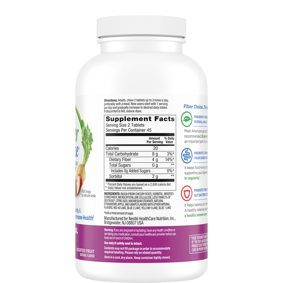 Fiber Choice® Daily Prebiotic Fiber Chewable Tablets | GLP-1 Nutrition