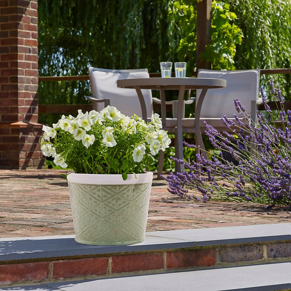 Country Living Heritage 2 Tone Sage Cone Pot - 31cm | Homebase