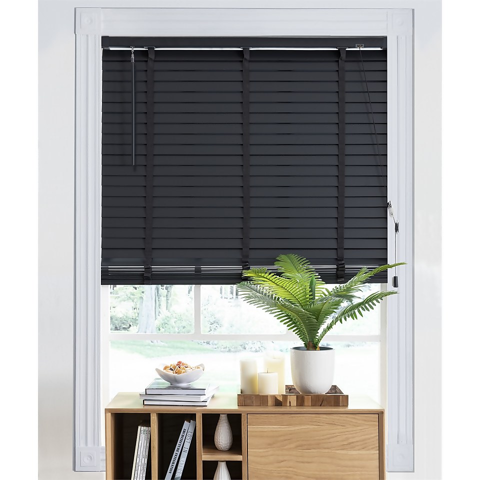 50mm Wood Venetian Blind Slate 90x130cm