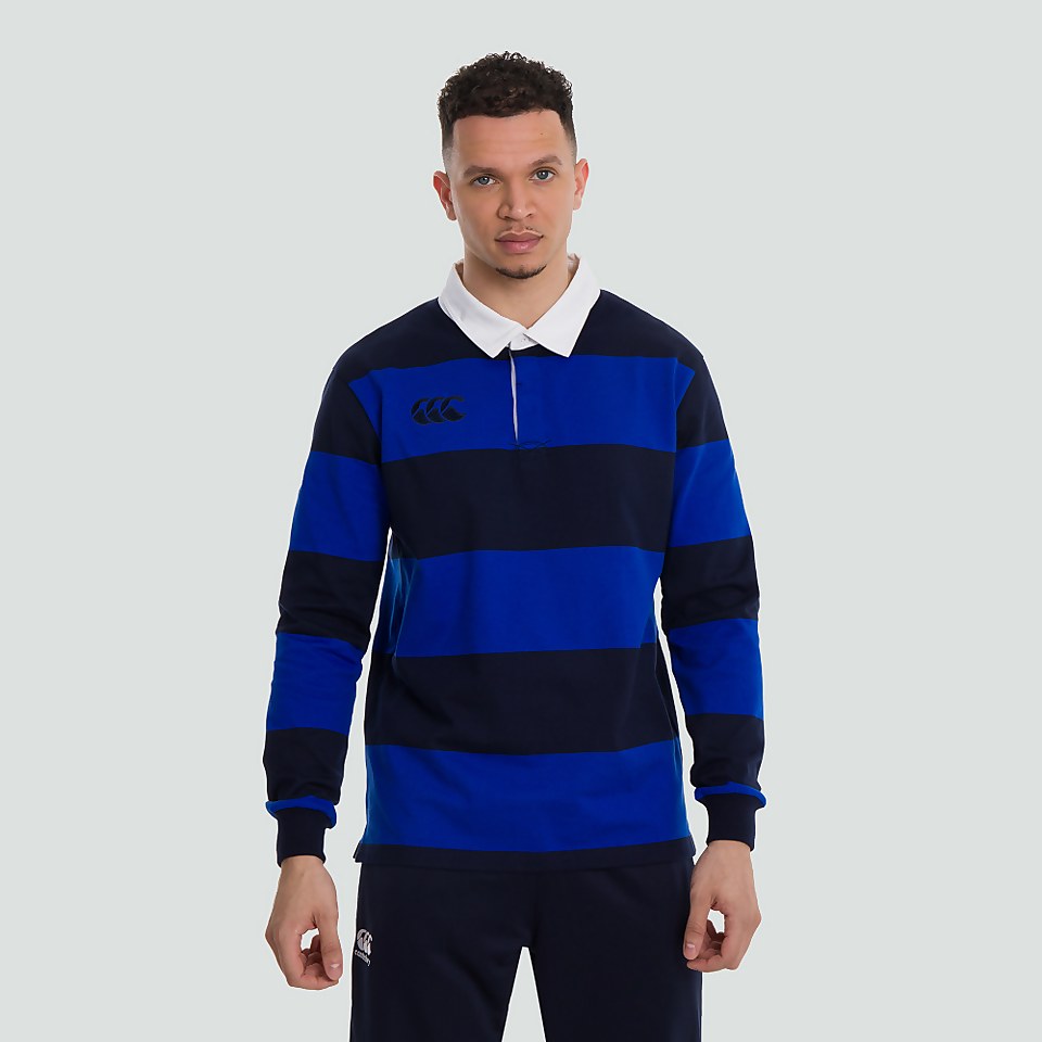 MENS LONG SLEEVED RETRO HOOPED JERSEY BLUE | Canterbury