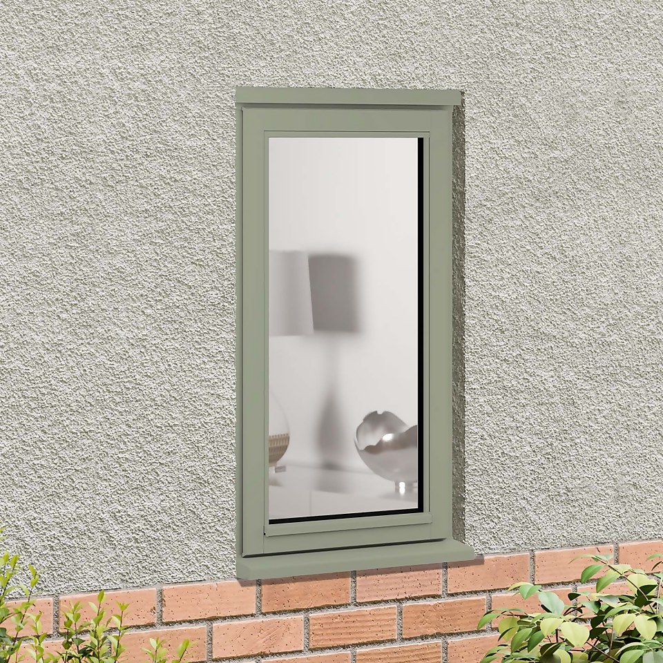 Conservation Green Double Glazed Timber Window - 1195x625mm | Homebase