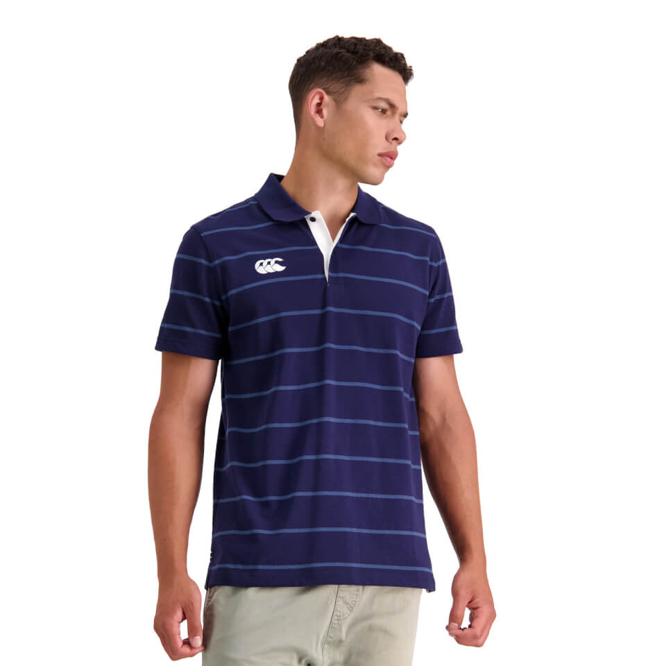 MENS THIN STRIPE POLO - BLUE | Canterbury Australia
