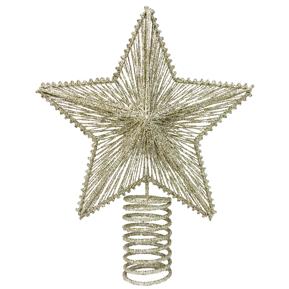 Gold Glitter 3D Christmas Tree Topper | Homebase