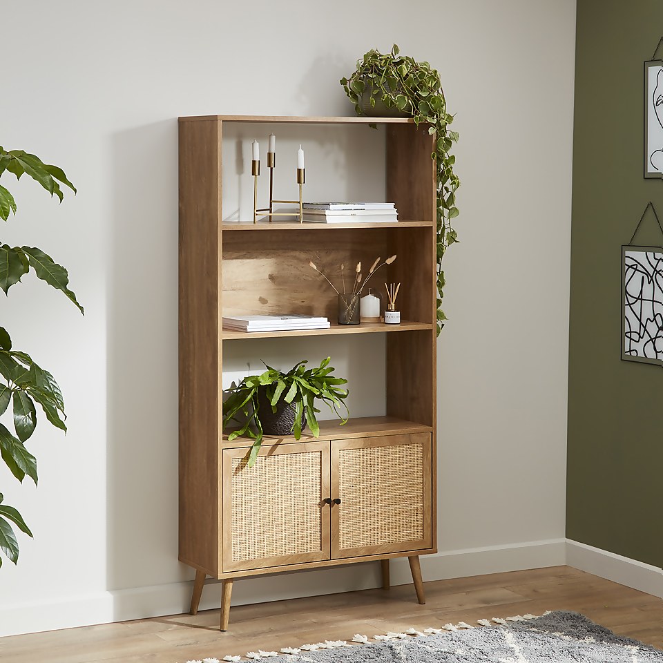 Rattan shelf unit store