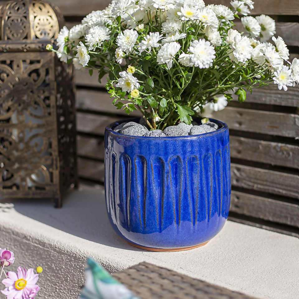 Chiswick Running Pot Blue - 38cm | Homebase