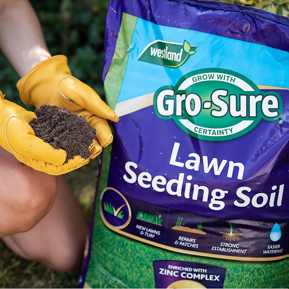 Gro-Sure Lawn Seeding Soil - 25L | Homebase