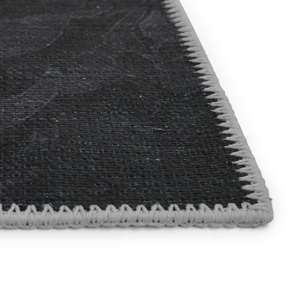 Opal Dark Floral Rug - 100x150cm | Homebase