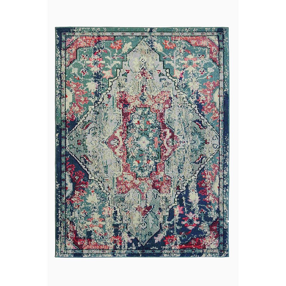 Villa Distressed Rug - Multicoloured - 160x230cm | Homebase