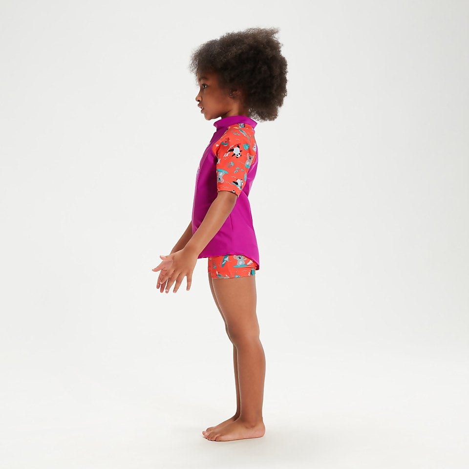 Infant Girls' Short Sleeve Rash Top Set Purple