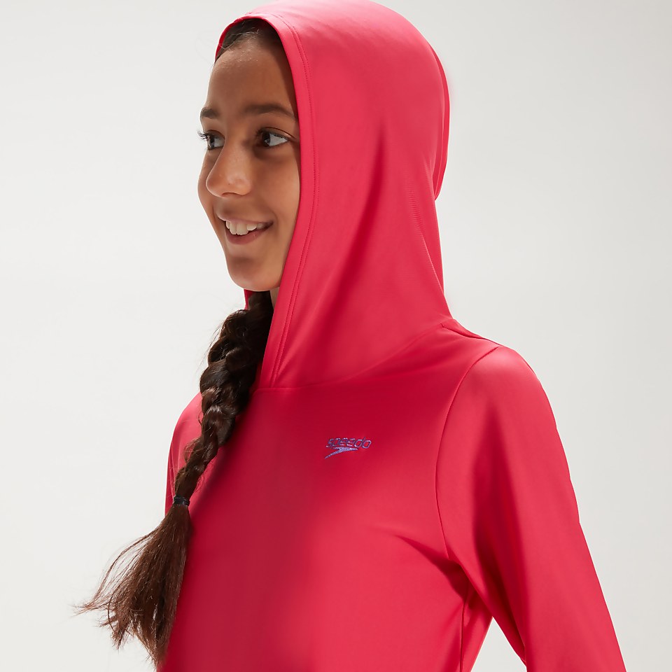 Junior Unisex Hooded Long Sleeve Rash Top Pink/Lilac