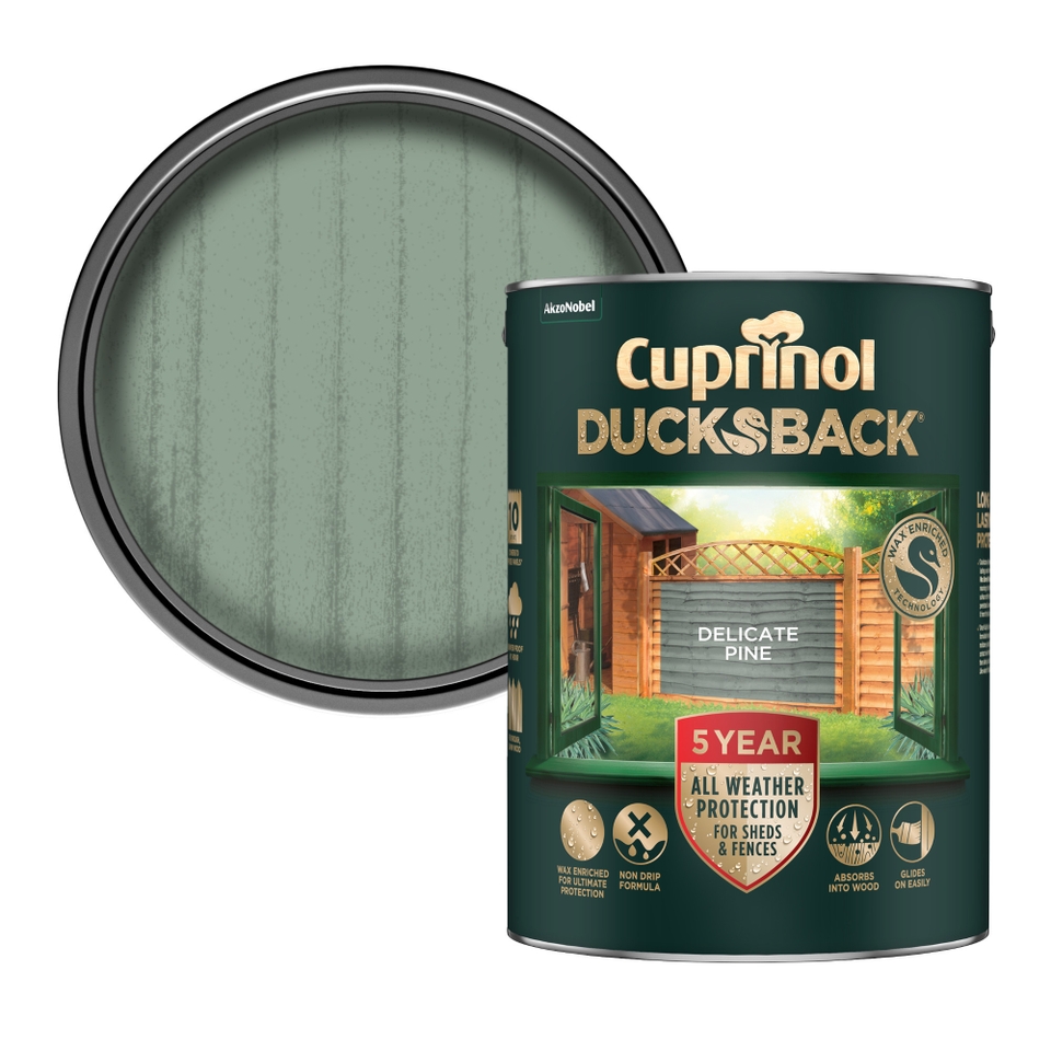 Cuprinol Ducksback Shed & Fence Paint Delicate Pine - 5L | Homebase