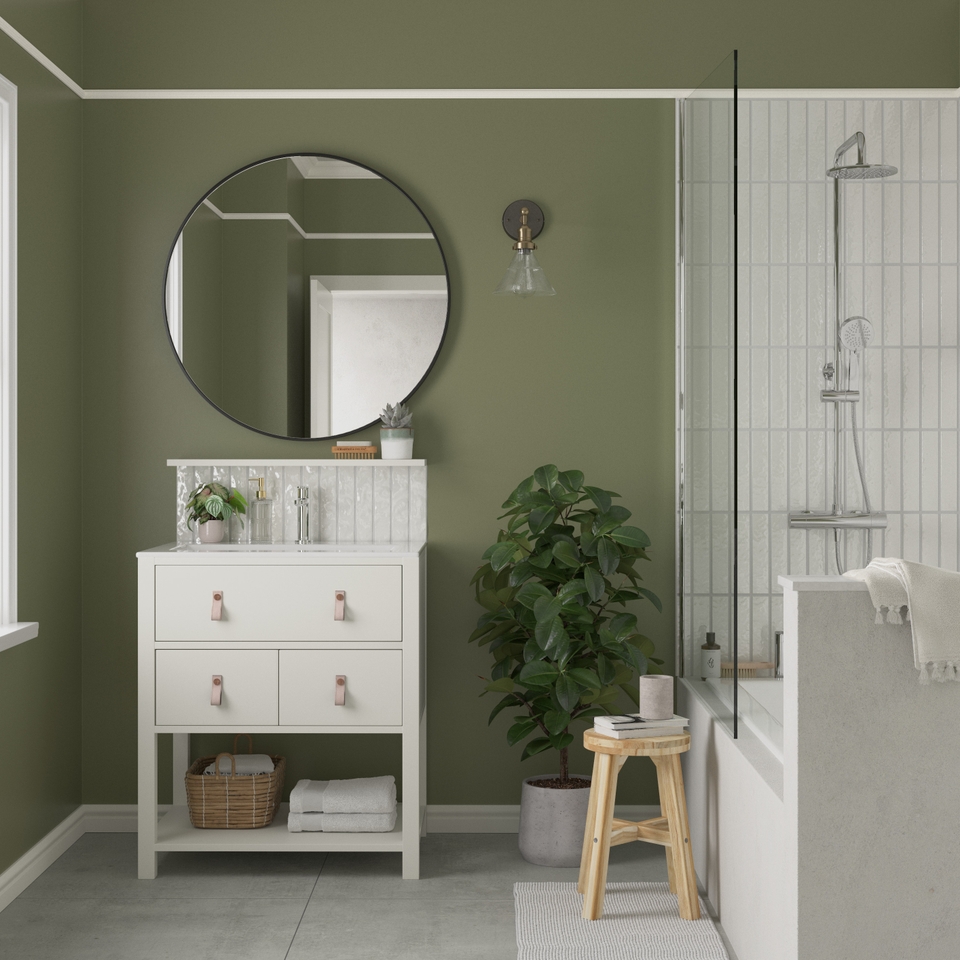 Dulux Easycare Bathroom Soft Sheen Paint Guild Green - 2.5L | Homebase