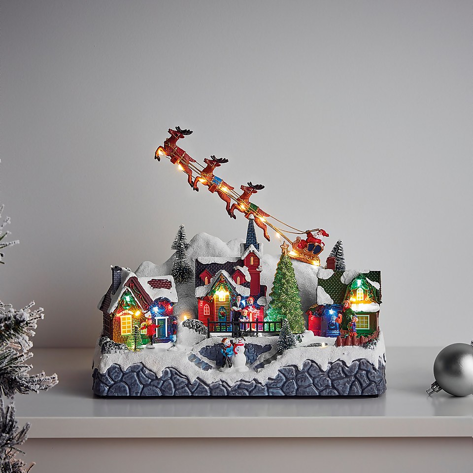 Battery Powered Train New Animated Musical Christmas LED Village ...