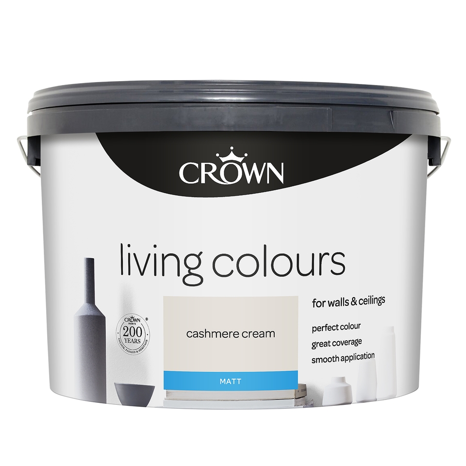 Crown Living Colours Matt Emulsion Cashmere Cream - 10L | Homebase