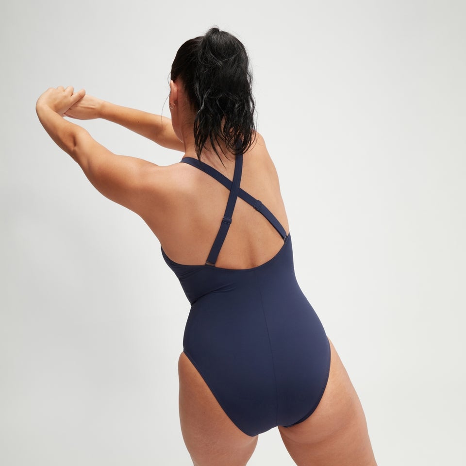 Women S Shaping Cross Back Swimsuit Blue