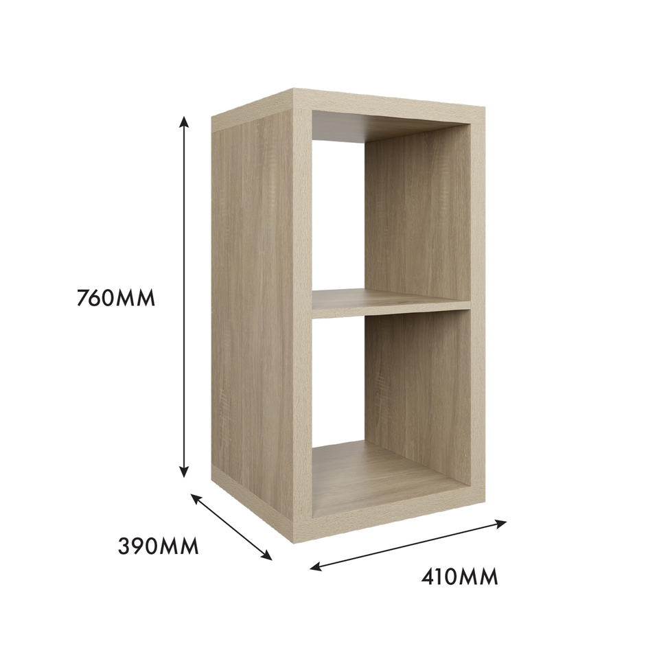 Clever Cube 1x2 Cube Storage Unit - Light Oak | Homebase