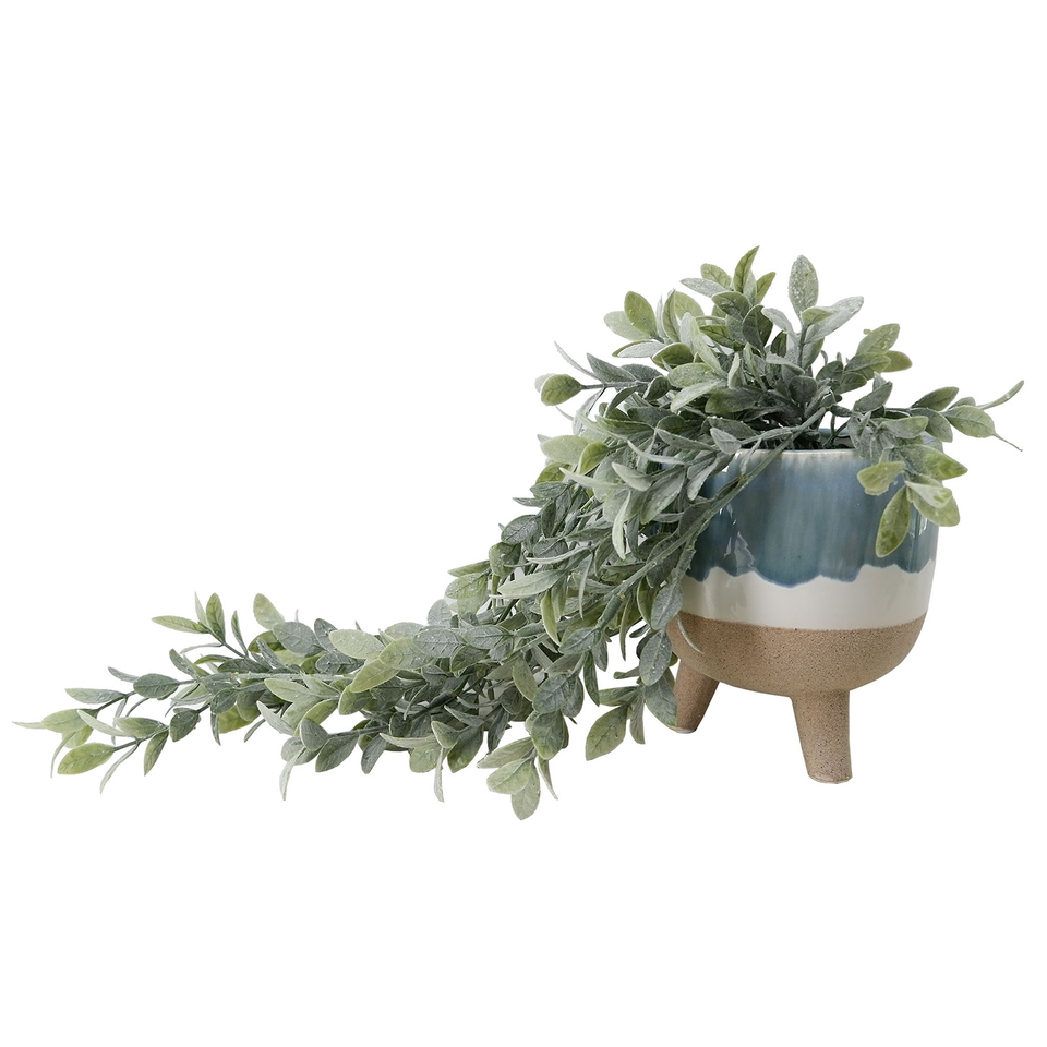Artificial Trailing Plant in a Ceramic Pot with Legs Homebase