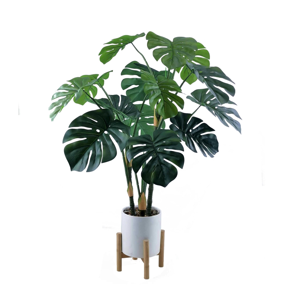Artificial Monstera in a Pot with Stand | Homebase