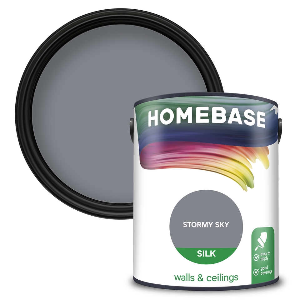 Homebase Silk Emulsion Paint Stormy Sky - 5L | Homebase
