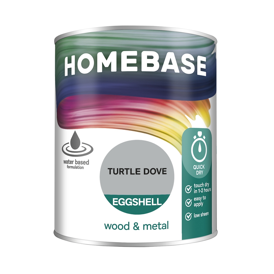 Homebase Interior Quick Dry Eggshell Paint Turtle Dove - 750ml | Homebase