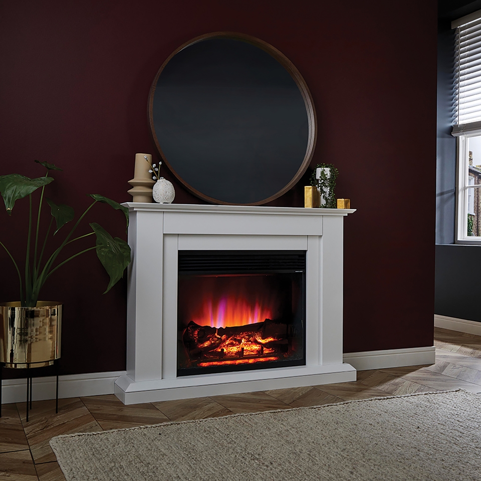 Suncrest Horley Electric Fireplace Suite with Remote Control & Flat to ...