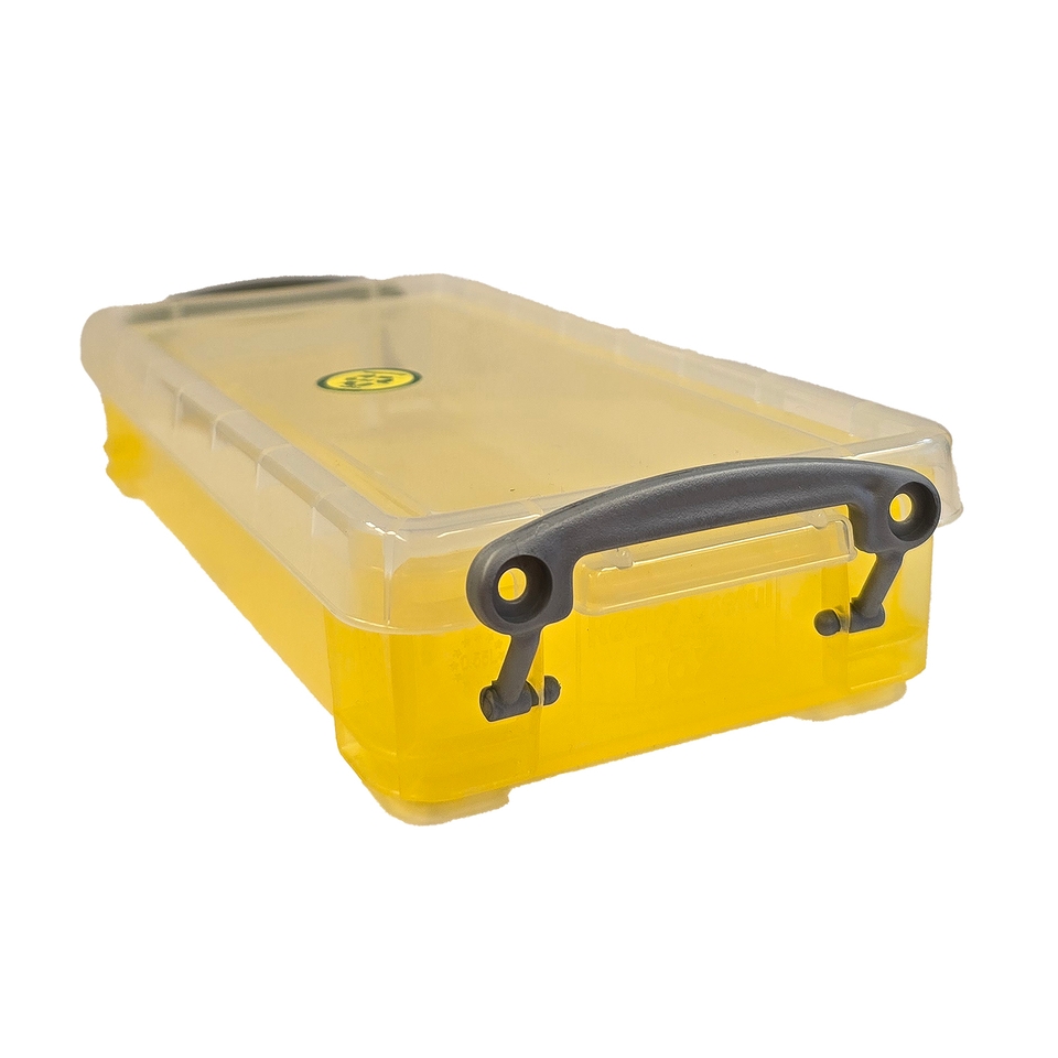 Really Useful 0.55L Plastic Storage Box - Yellow | Homebase