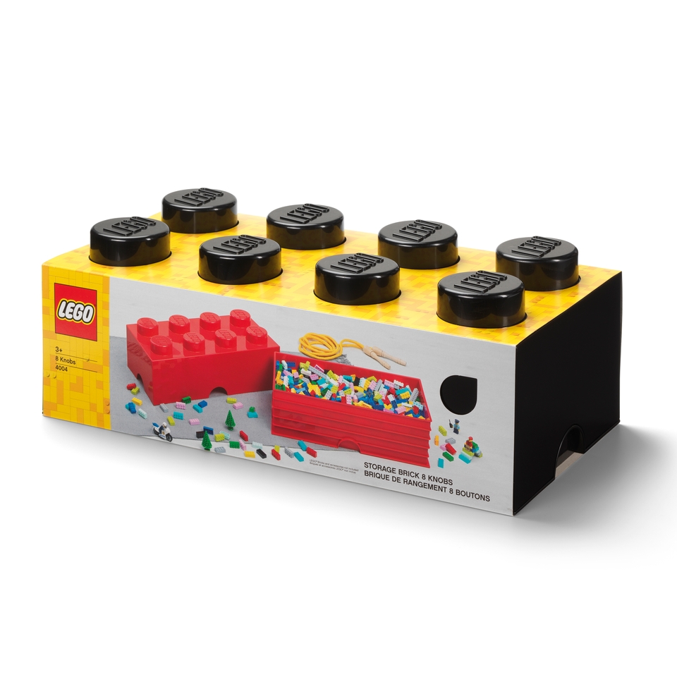 LEGO 8-Stud Storage Brick - Black | Homebase