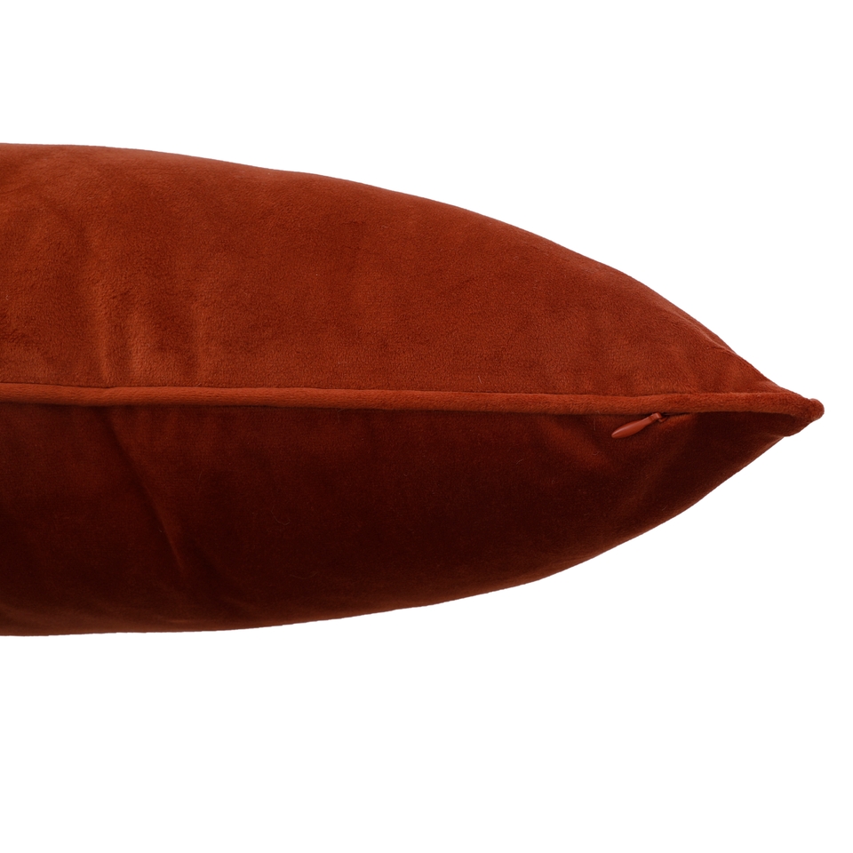 Large Plain Velvet Cushion - Rust - 58x58cn | Homebase