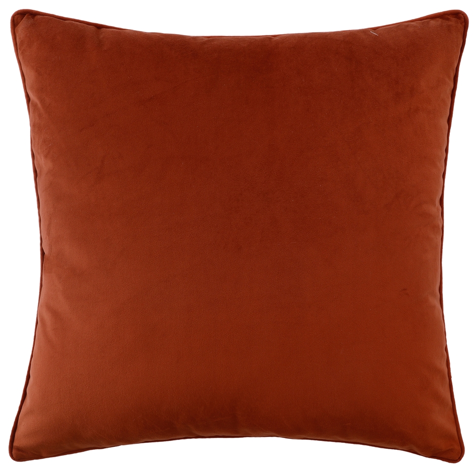 Large Plain Velvet Cushion - Rust - 58x58cn | Homebase