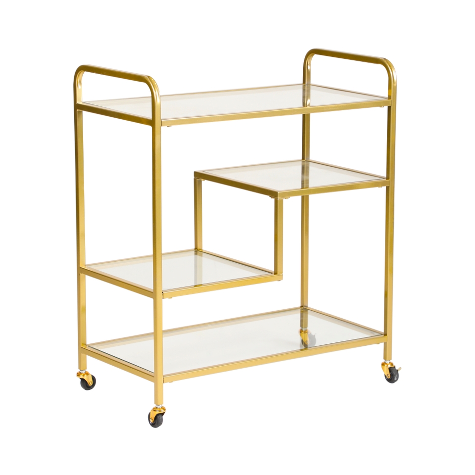 Ophelia Glass & Gold Metal Drinks Trolley - EB Carpenter Handyman