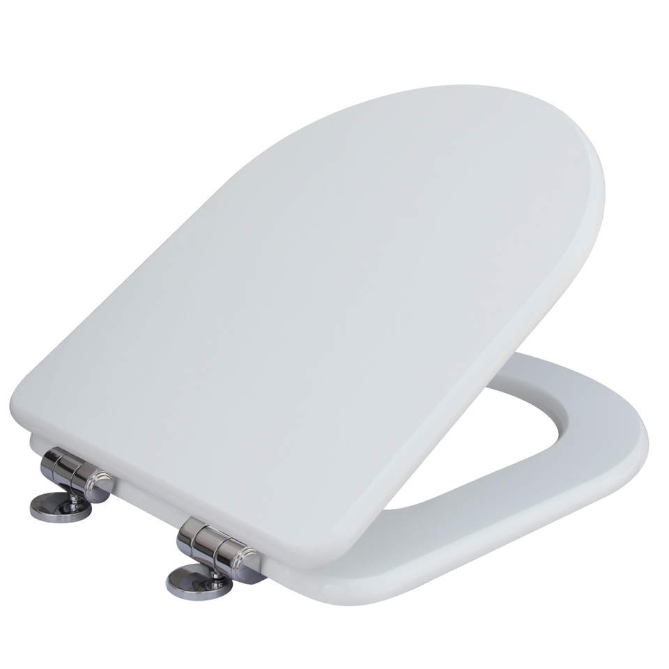 Homebase Wooden Classic D Shape Toilet Seat White Homebase