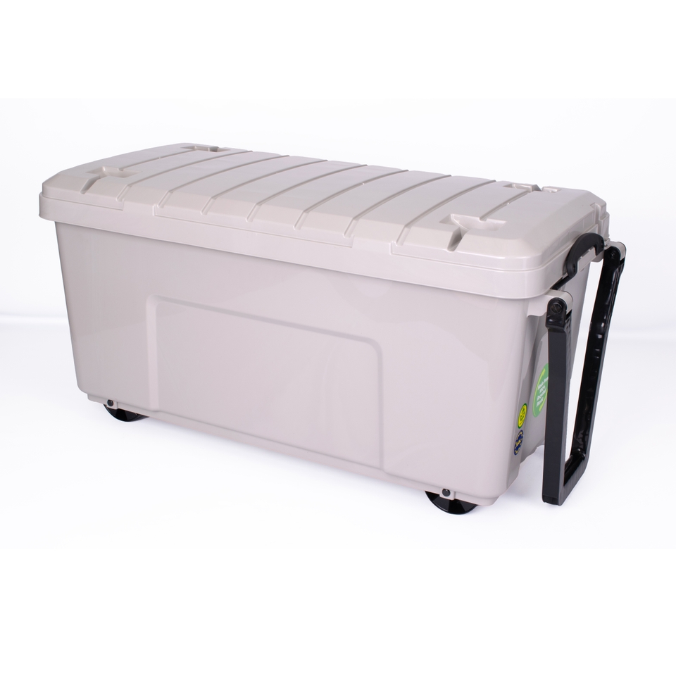 Really Useful 160L Plastic Storage Box with Wheels - Dove Grey | Homebase