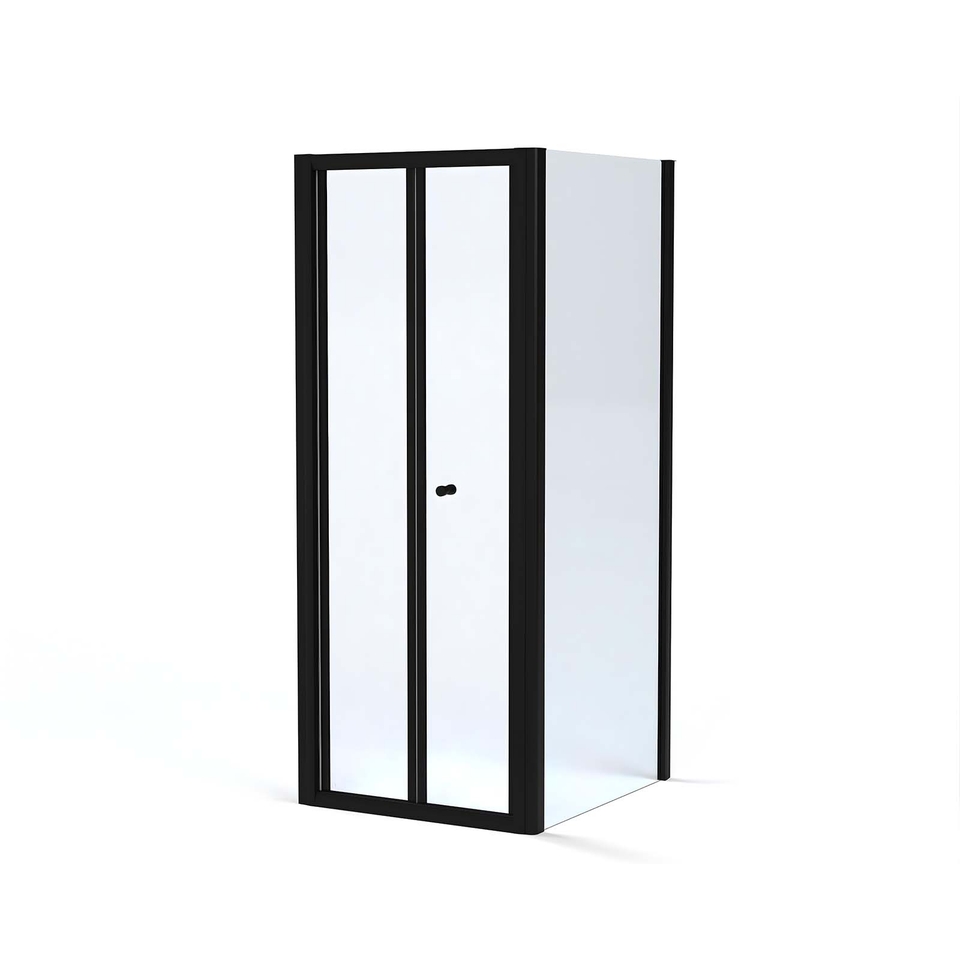 Bathstore Gleam Shower Enclosure Side Panel, Black - 900mm (6mm Glass ...
