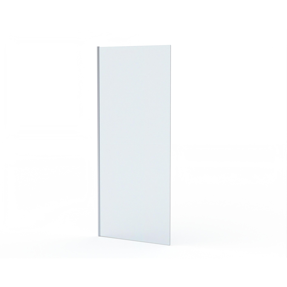 Walk In Shower Panel, Clear Glass 2000 x 900mm - Chrome (8mm Glass ...