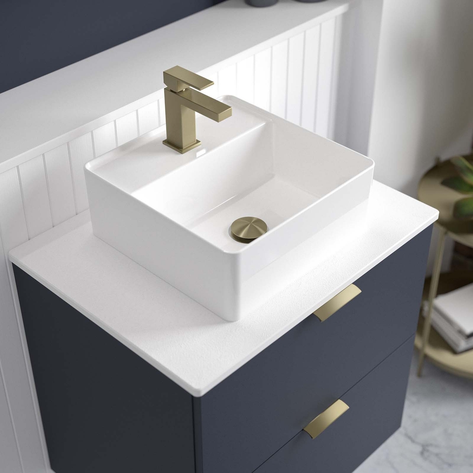 Lindo Ceramic Square Sit on Basin - 350mm | Homebase Lindo Ceramic Square Sit on Basin - 350mm | Homebase