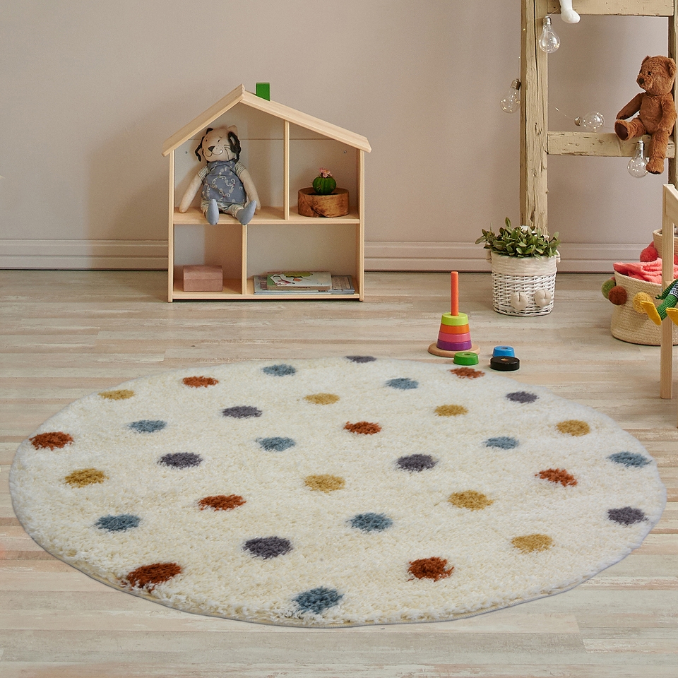 Snug Spots Round Rug - 100cm | Homebase