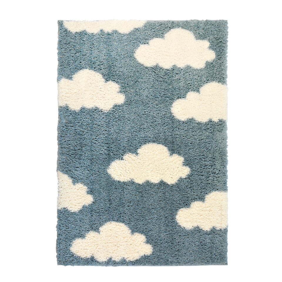 Snug Cloud Blue Rectangle Rug - 80x120cm | Homebase