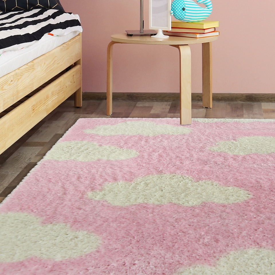 Snug Cloud Pink Rectangle Rug - 80x120cm | Homebase