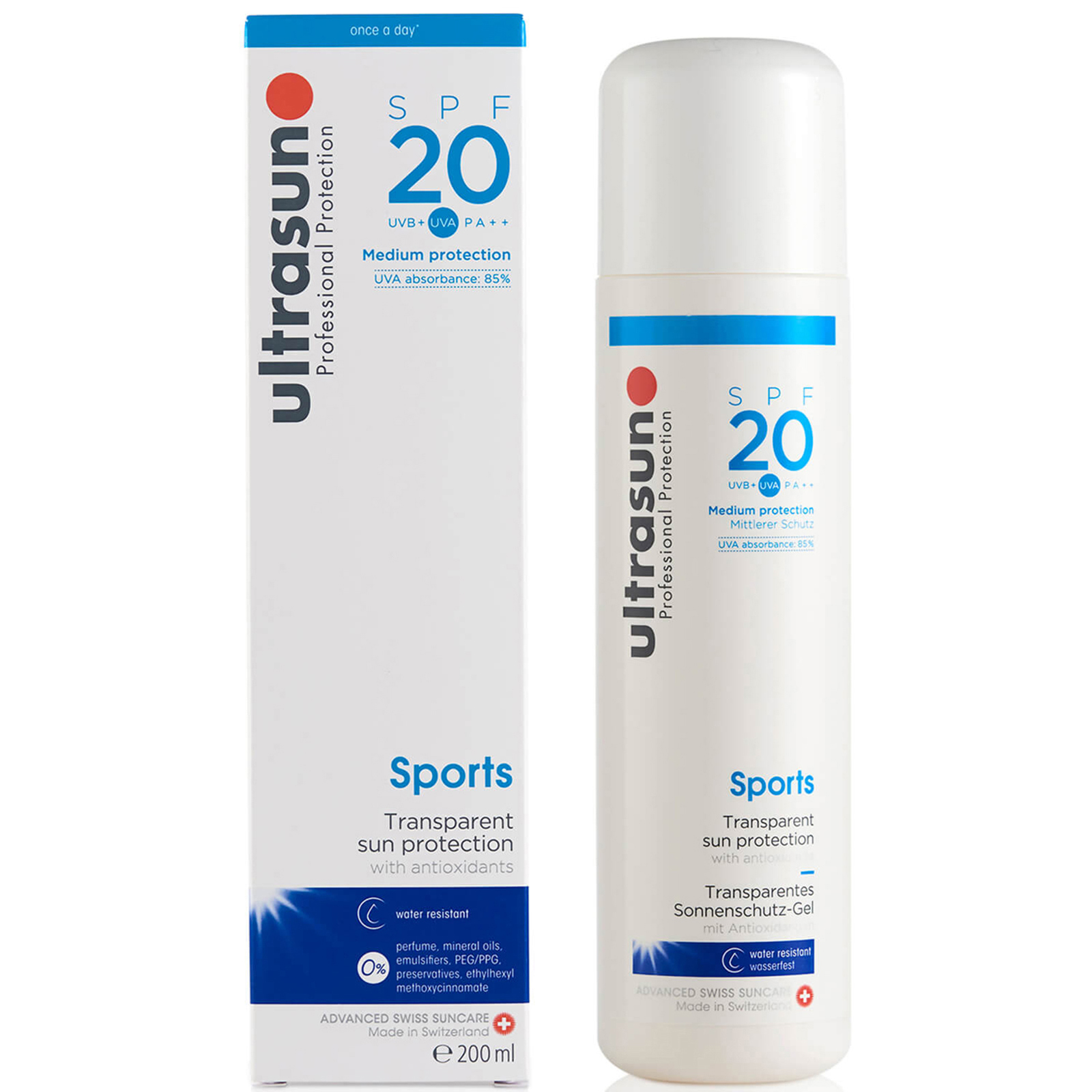 Ultrasun SPF 20 Sports Gel (200ml) | LOOKFANTASTIC