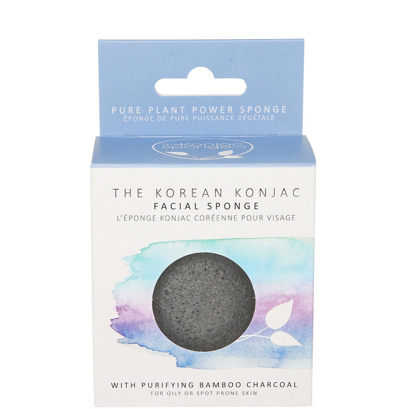 Konjac éponge puff visage et corps avec charbon de bambou | LOOKFANTASTIC